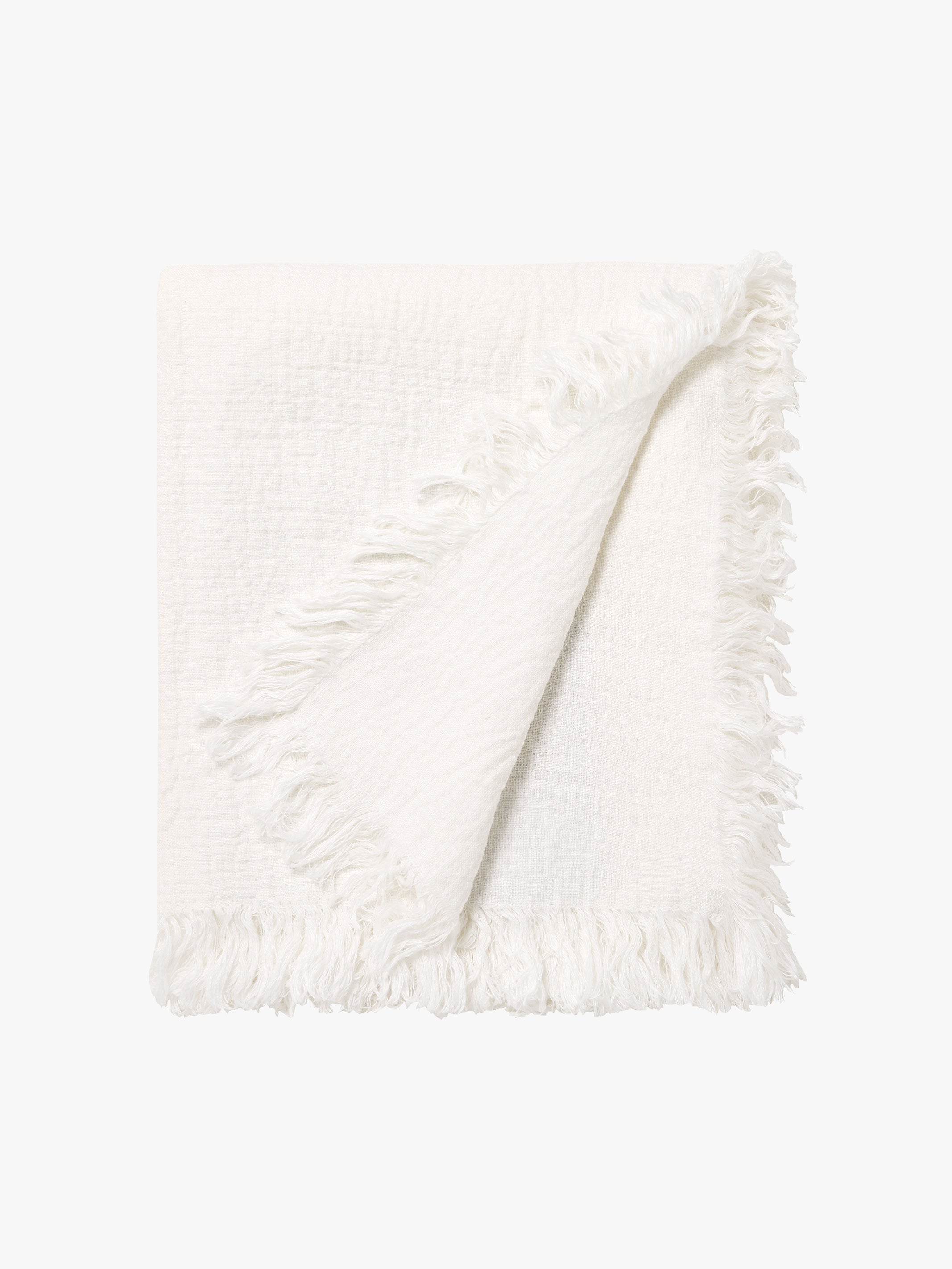 Buy Luxury Pure Linen White Throws Online – Ivy Lane